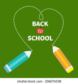 Two Pencils Drawing Dash Heart On Stock Vector (Royalty Free) 206076538 ...