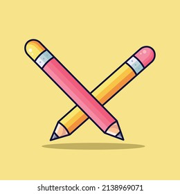 Two Pencils Drawing Vector Art On Stock Vector (Royalty Free ...