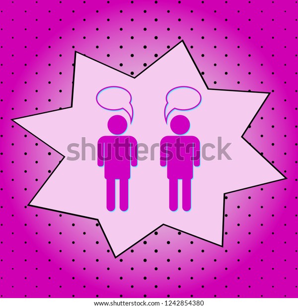 Two People Bubble Conversation Purple Icon Stock Vector (Royalty Free ...