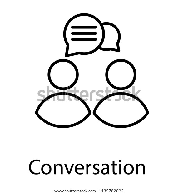 Two People Chat Bubble Signs Representing Stock Vector (Royalty Free ...