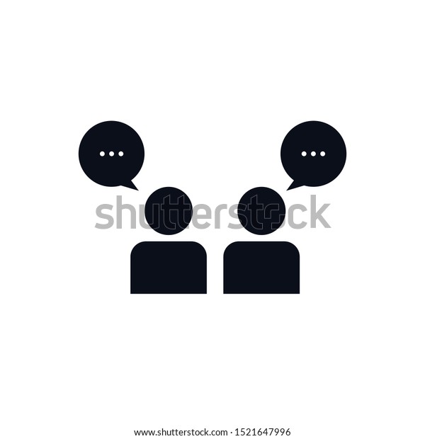 Two People Chatting Speaking Conversation Icon Stock Vector (Royalty ...