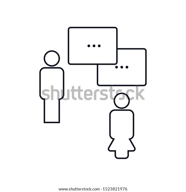 Two People Chatting Talking Communication Icons Stock Vector (Royalty ...