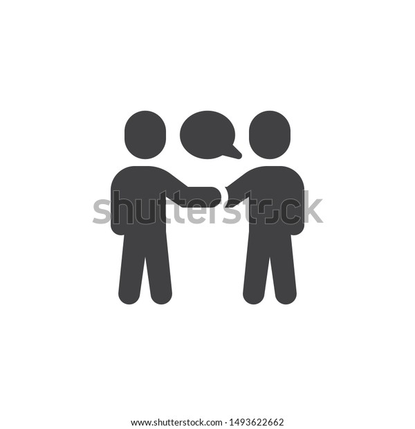 Two People Conversation Vector Icon Deal Stock Vector (Royalty Free ...