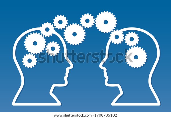 Two People Exchange Ideas Thoughts Intellectual Stock Vector (Royalty ...