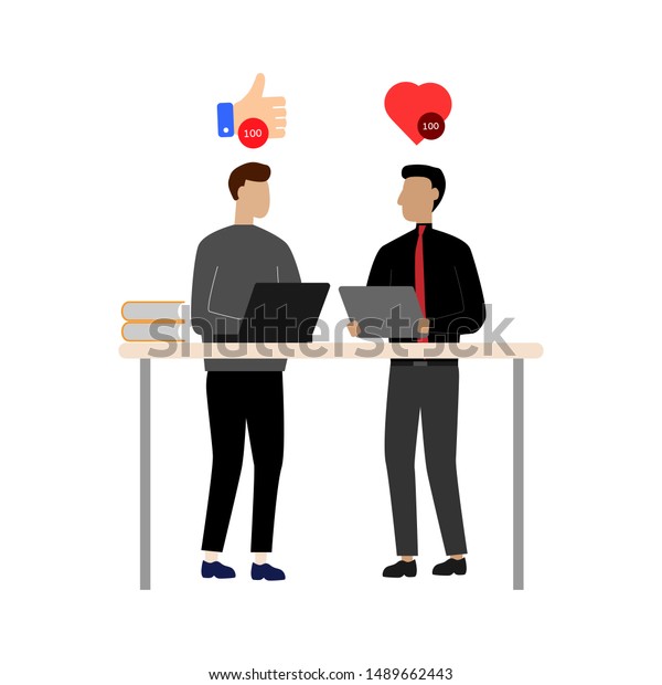 Two People Exchange Information Like Sign Stock Vector (Royalty Free ...