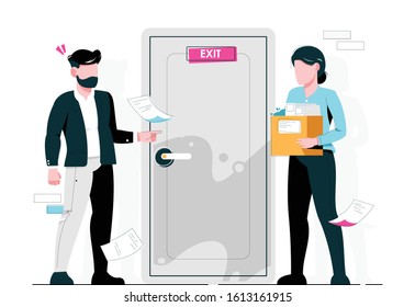 Two People Exit Gate Talking Vector Stock Vector (Royalty Free ...