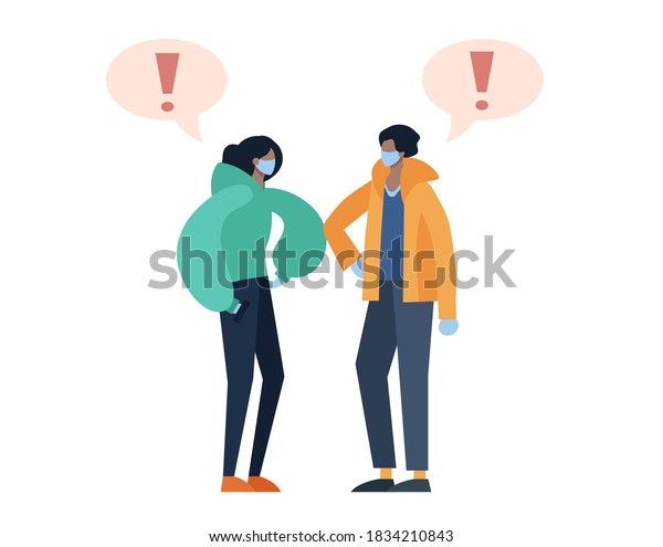 Two People Greeting Each Other While Stock Vector (Royalty Free ...