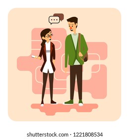 Two People Having Casual Conversation Illustration Stock Vector ...