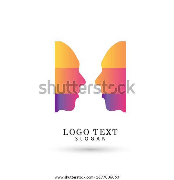 Two People Head Logo Symbol Icon Stock Vector (Royalty Free) 1697006863