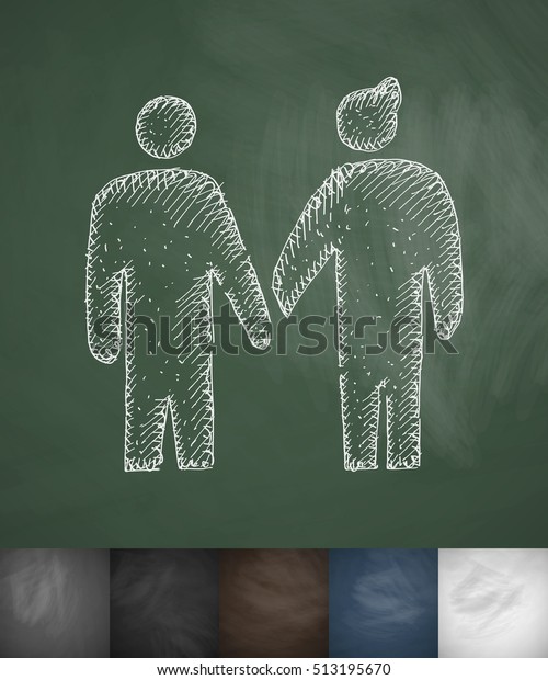 Two People Icon Hand Drawn Vector Stock Vector (Royalty Free) 513195670 ...