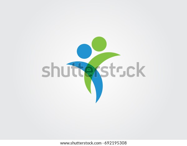 Two People Icon Logo Stock Vector (Royalty Free) 692195308