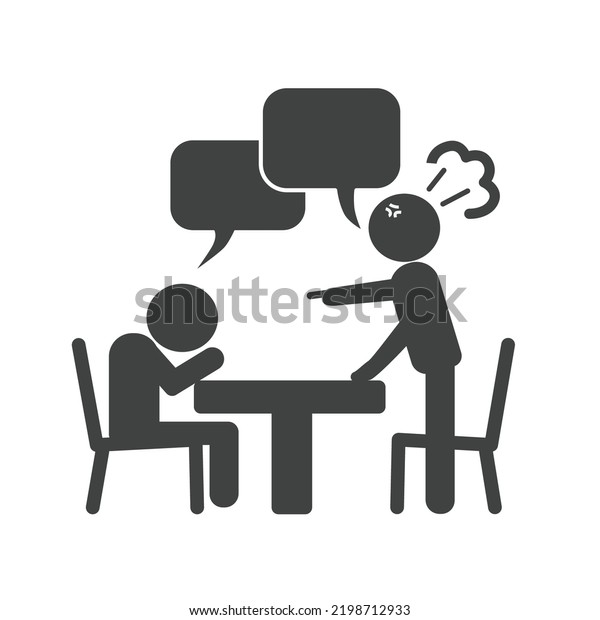 Two People Icon Talking Anger Table Stock Vector (Royalty Free ...