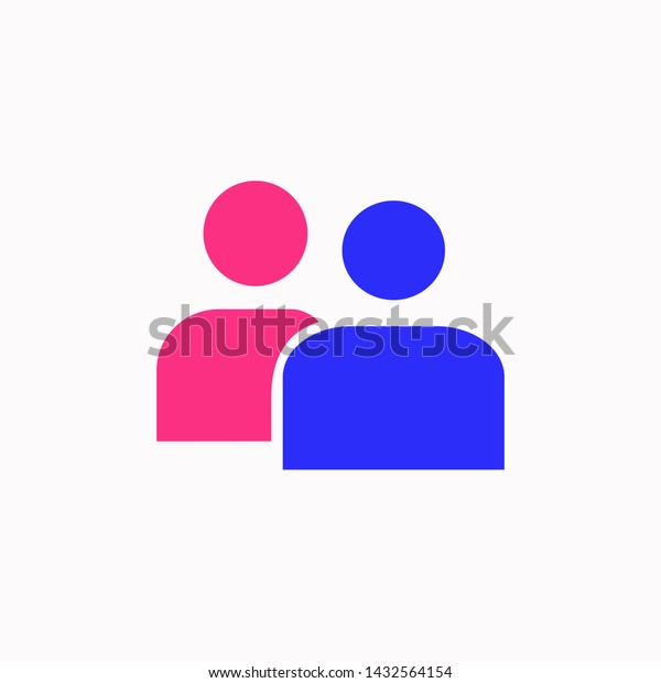 Two People Iconvector Illustration Flat Design Stock Vector (Royalty ...