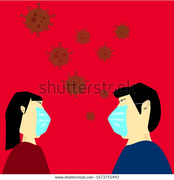 Two People Meet Each Other Face Stock Vector (Royalty Free) 1673755492 ...