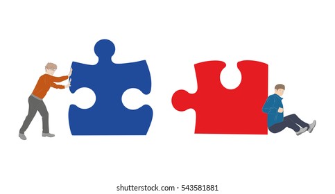 Concept Teamwork Connecting Together Grey Red Stock Vector (Royalty ...