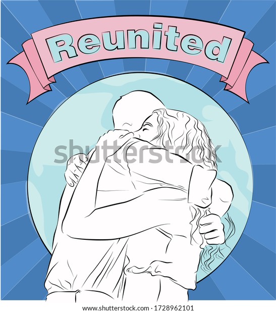 Two People Reunited After Lockdown Apart Stock Vector (Royalty Free ...