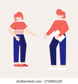 Two People Say Hello Each Other Stock Vector (Royalty Free) 1725841120 ...