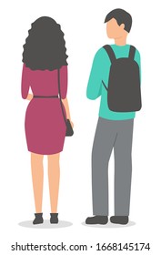 Two People Stand Isolated On White Stock Vector (Royalty Free ...