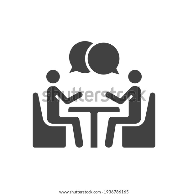 Two People Table Glyph Icon Simple Stock Vector (Royalty Free ...