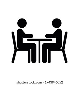 Two People Table Icon On White Stock Vector (Royalty Free) 1743946052 ...