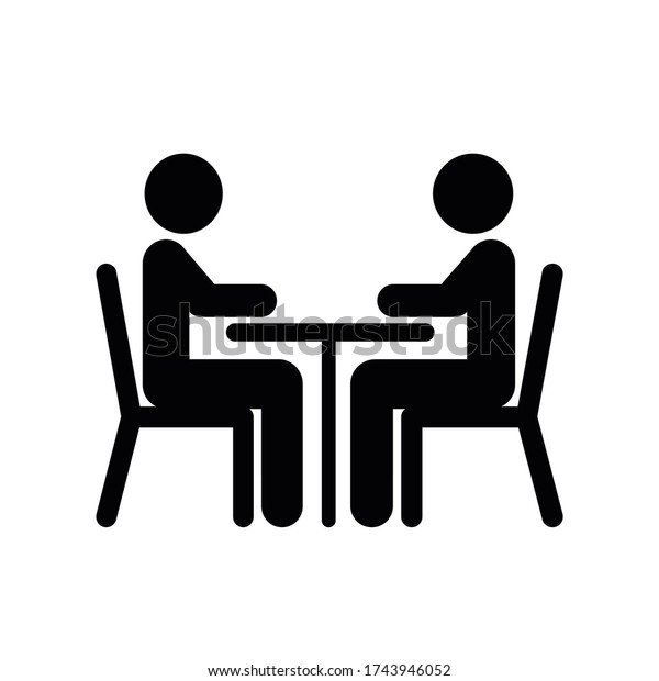 Two People Table Icon On White Stock Vector (Royalty Free) 1743946052 ...