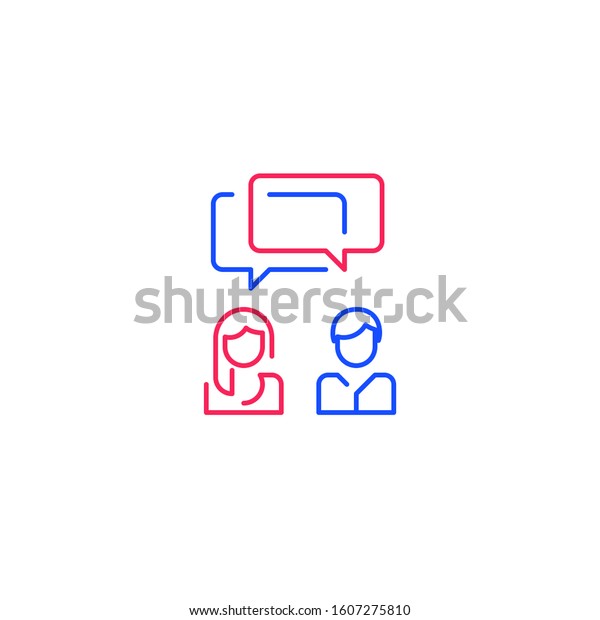 Two People Talking Communication Concept Man Stock Vector (Royalty Free ...
