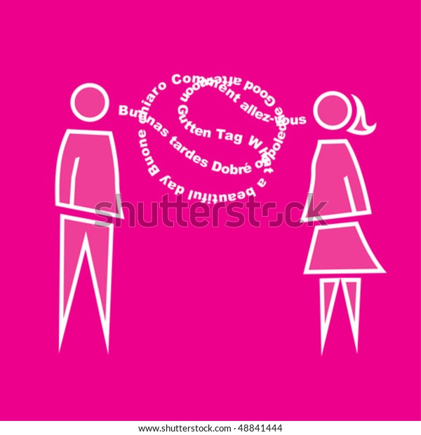 Two People Talking Different Languages Stock Vector (Royalty Free) 48841444