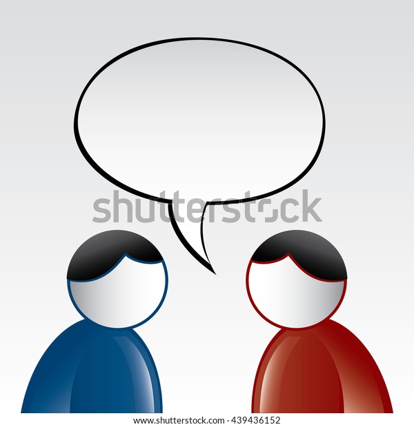 Two People Talking Icon Blue Red: vector de stock (libre de regalías ...