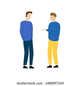 Two People Talking Illustration Flat Cartoon Stock Vector (Royalty Free ...