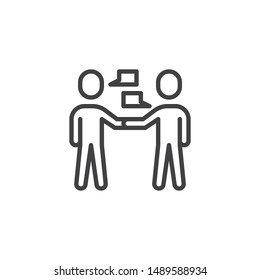 Two People Talking Line Icon Conversation Stock Vector (Royalty Free ...