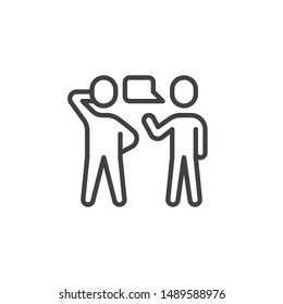 Two People Talking Line Icon Conversation Stock Vector (Royalty Free ...