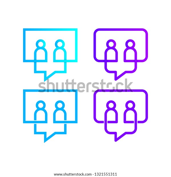 Two People Talking Logo Negative Space Stock Vector (Royalty Free ...