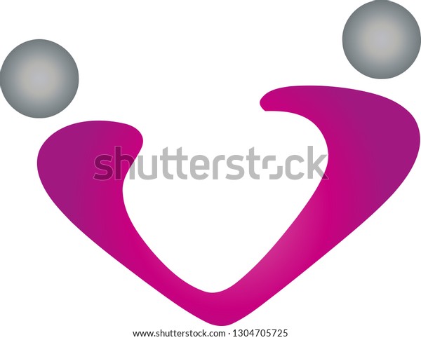 Two People Together Abstract Logo Stock Vector (Royalty Free ...