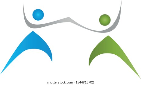 Two People People Together Logo Stock Vector (Royalty Free) 1544915702 ...