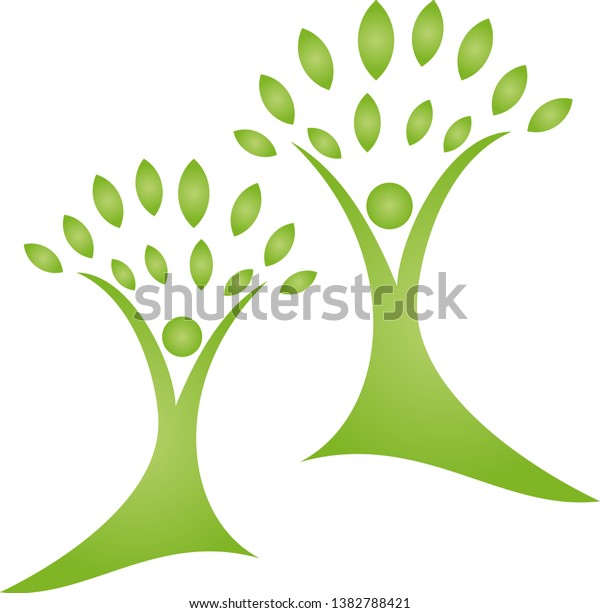 Two People Trees Plants Logo Stock Vector (Royalty Free) 1382788421 ...