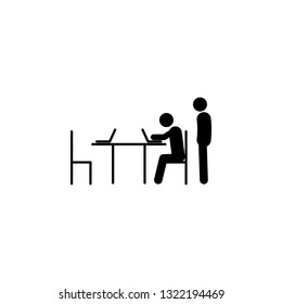 Two People Work Laptop Table Icon Stock Vector (Royalty Free ...