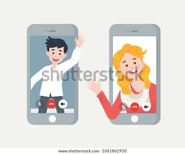 Two Peoples Say Hi When They Stock Vector (Royalty Free) 1061862950