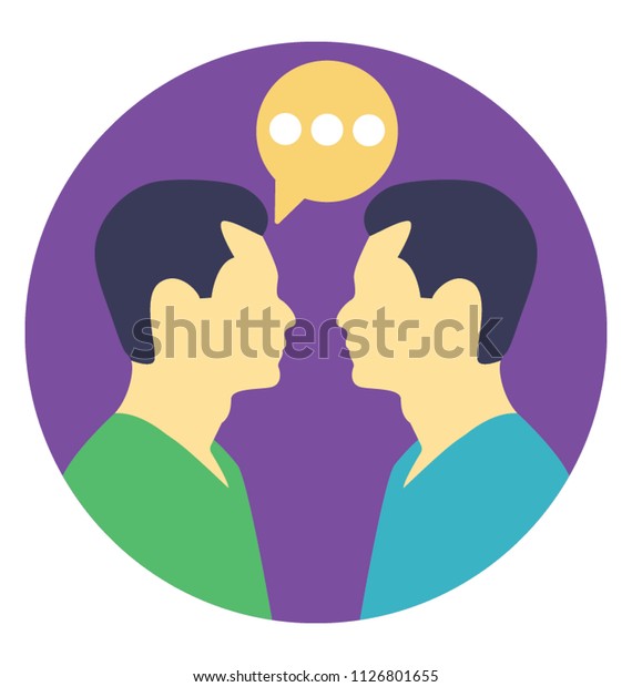 Two Person Communication Symbol Stock Vector (Royalty Free) 1126801655 ...