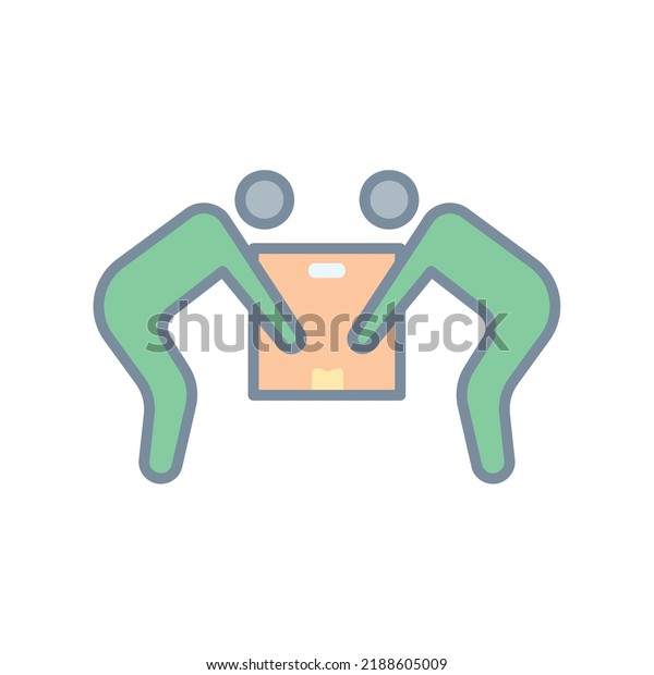 Two Person Lift Package Box Icon Stock Vector (Royalty Free) 2188605009 ...