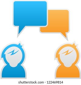 Two Person Speech Bubbles Different Colors Stock Vector (Royalty Free ...
