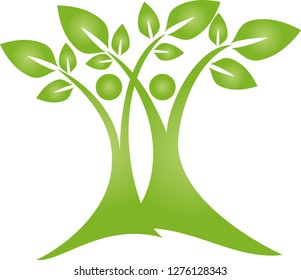 Two Person Trees Logo Stock Vector (Royalty Free) 1276128343 | Shutterstock