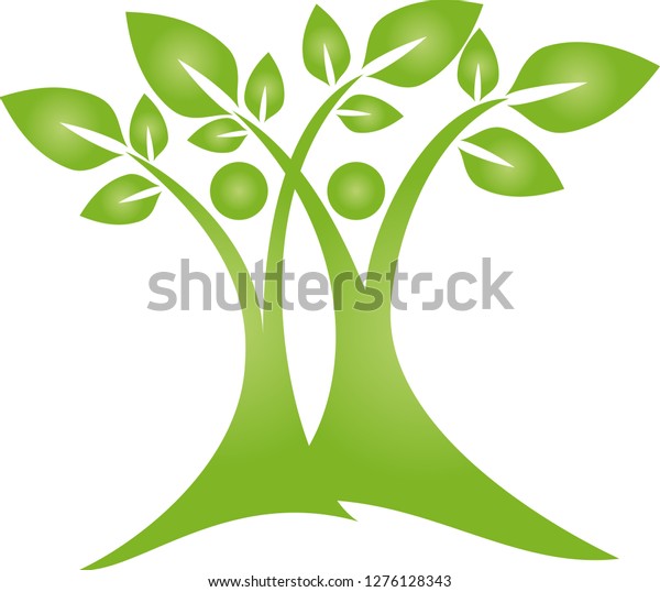 Two Person Trees Logo Stock Vector (Royalty Free) 1276128343 | Shutterstock