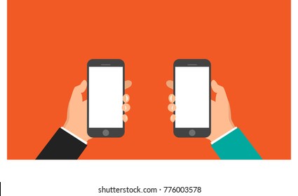 Two Person Using Their Phone Stock Vector (Royalty Free) 776003578