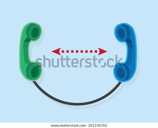 Two Phones Connected Red Arrows Showing Stock Vector (Royalty Free ...