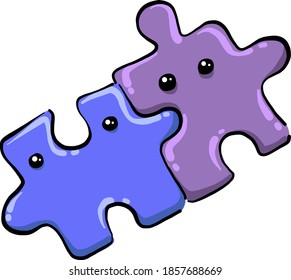 Two Pieces Puzzle Illustration Vector On Stock Vector (Royalty Free ...