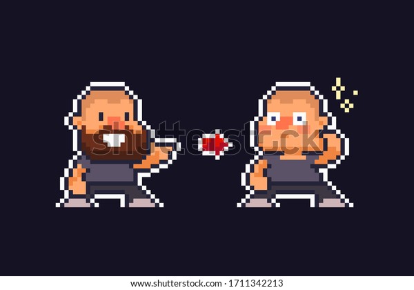 Two Pixel Art Characters Different Haristyle Stock Vector (Royalty Free ...