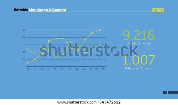 Two Point Line Charts Slide Template Stock Vector (Royalty Free ...