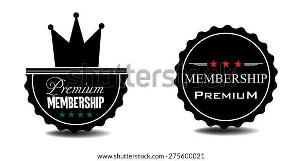 Two Premium Membership Badges Isolated On Stock Vector (Royalty Free ...