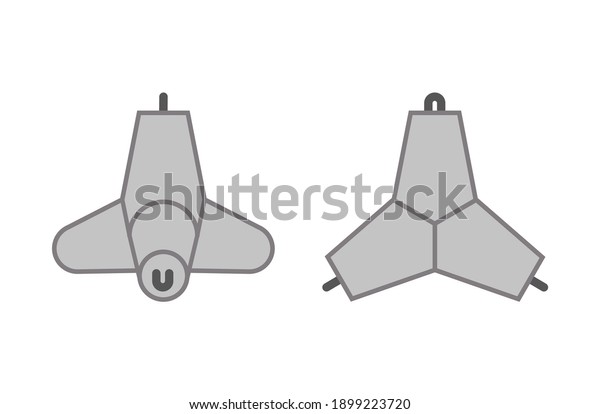 Two Projections Concrete Tetrapod Vector Isolated Stock Vector (Royalty ...
