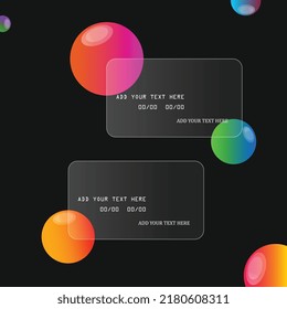 Two Realistic Transparent Card Designs Black Stock Vector (Royalty Free ...